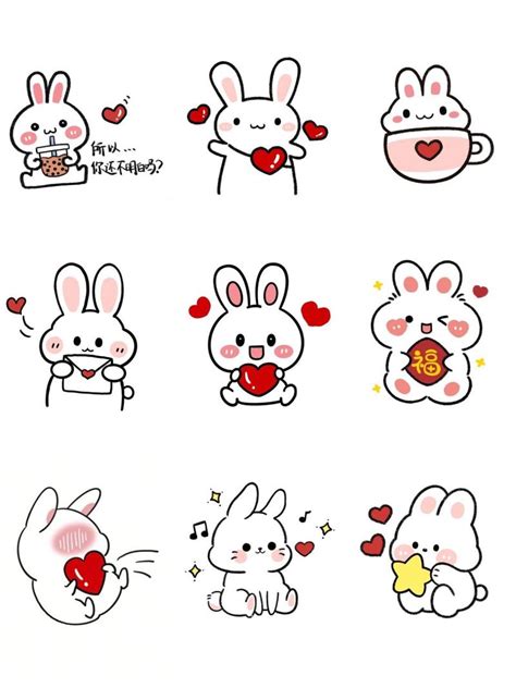 简笔画兔子可爱 呆萌（共19张） 简笔画图片大全