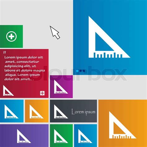 Ruler Icon Sign Buttons Modern Interface Website Buttons W Colourbox