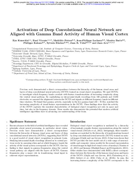 Pdf Activations Of Deep Convolutional Neural Network Are Aligned With