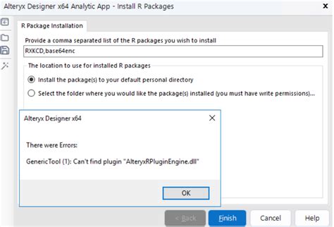 Error Generic Tool Cant Find Plugin Alteryxrpluginenginedll While Installing Additional