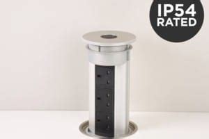 Pop Up 3 Way Power Socket Stainless Direct UK