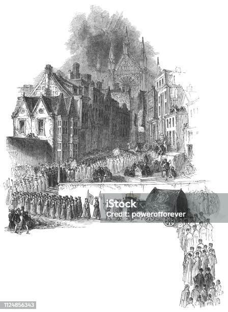17 세기 웨스트민스터 런던 영국의 도시에에서 웨스트 민스터 성당 로얄 행렬 17세기에 대한 스톡 벡터 아트 및 기타 이미지 17세기 17세기 스타일 19세기