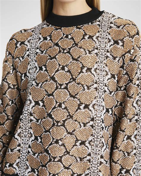 Balmain Python Knit Sweatshirt Neiman Marcus