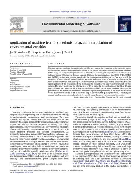 application of machine learning methods to spatial interpolation of