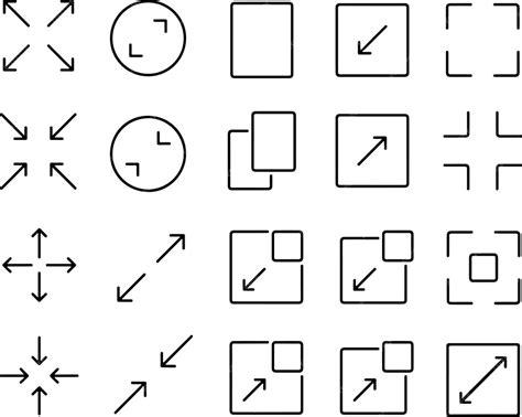 Premium Vector Icon Set About Screen Buttons Maximize Minimize Expand