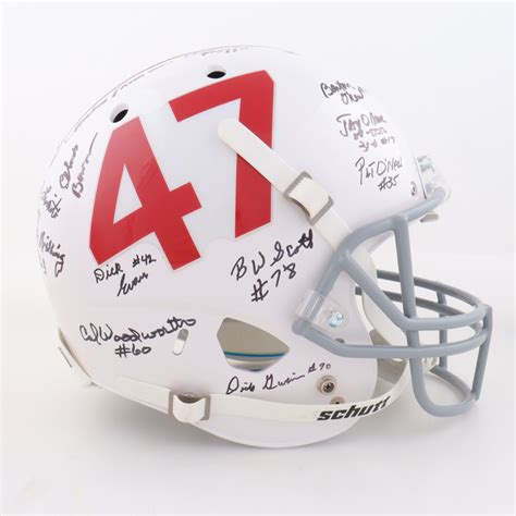 Oklahoma Sooners Full Size Helmet Team Signed By 12 With Bill Krisher Clendon Thomas Jay O