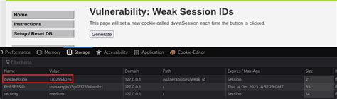 Dvwa Weak Sessions Ids Pentest Journeys