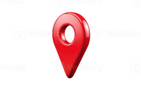 Red Map Pin Icon Representing A Location Marker Isolated On