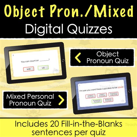 Object Pronouns Fill In The Blanks Activities Digital And Print