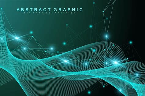 Premium Vector Geometric Graphic Background Molecule And Communication Connected Lines With