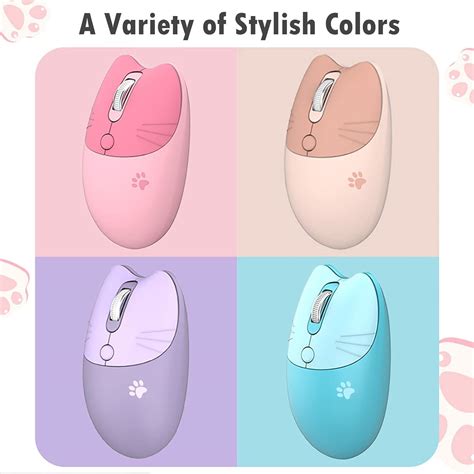 Lomiluskr Cute Cat Wireless Mouse Lightweight Soundless Mouse G Wireless Mice Candy Colors