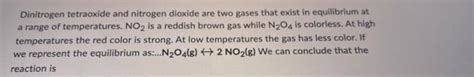 Solved Dinitrogen Tetraoxide And Nitrogen Dioxide Are Two Chegg Com