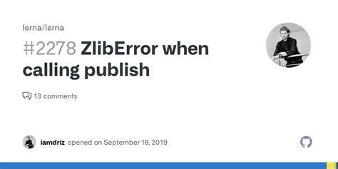 Zliberror When Calling Publish · Issue 2278 · Lernalerna · Github
