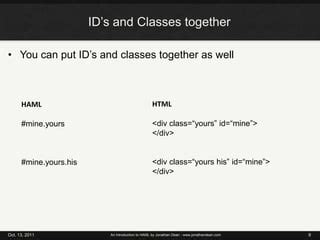 Introduction To HAML PPTX Web Design And HTML Internet