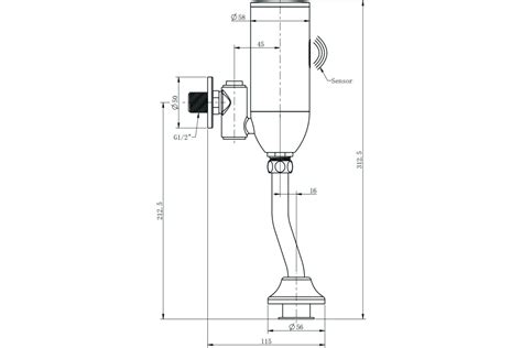 Смывное устройство для писсуара Raiber Sensor сенсорное, хром RSF88307 ...