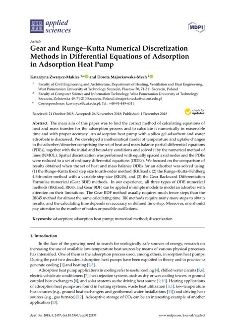 Pdf Gear And Rungekutta Numerical Discretization Methods In