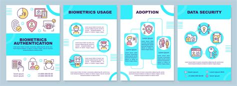Biometrics Blue Brochure Template Identification Technology Leaflet