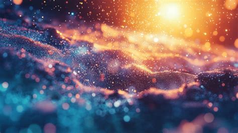 Abstract Glowing Particles Creating A Vibrant Energy Field Stock Image Image Of Movement