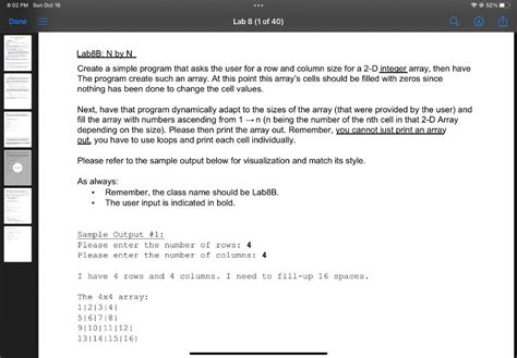 Solved Lab B N By N Create A Simple Program That Asks The Chegg