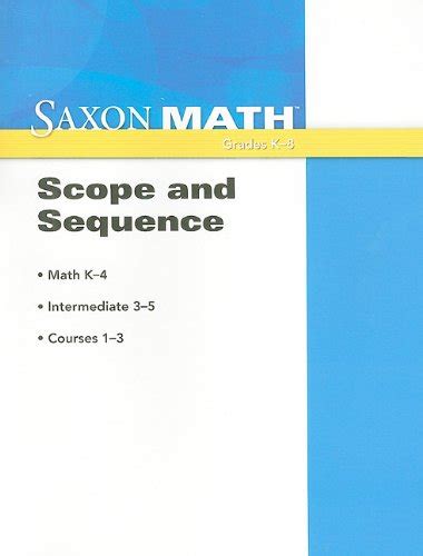 Buy Saxon Math Scope And Sequence 2008 Book Online At Low Prices In