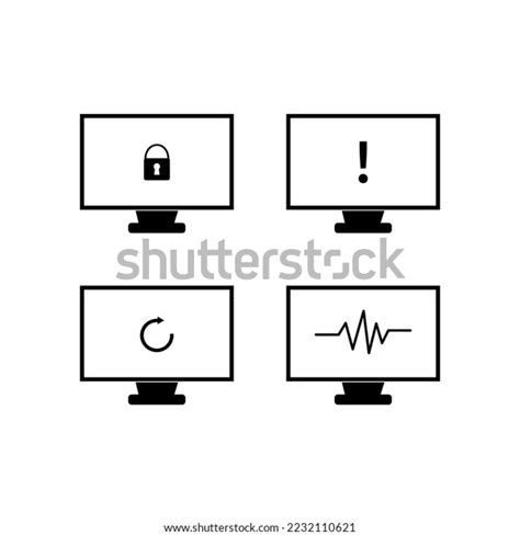 Computer Vector Screen Monitor Pc Standby Stock Vector Royalty Free Shutterstock