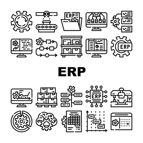 Premium Vector Erp Enterprise Resource Planning Icons Set Vector Erp