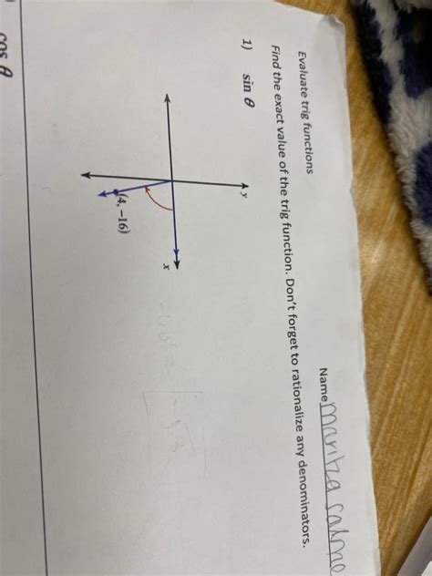 Answered Evaluate Trig Functions Name Ma Find… Bartleby