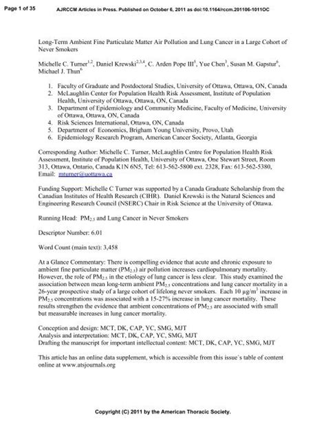 Long Term Ambient Fine Particulate Matter Air Researchgate
