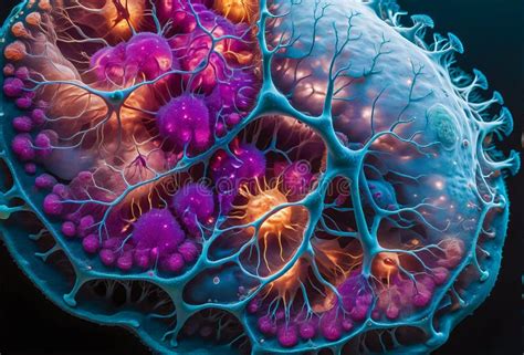 Under The Microscope Cell Structures Stock Illustration Illustration