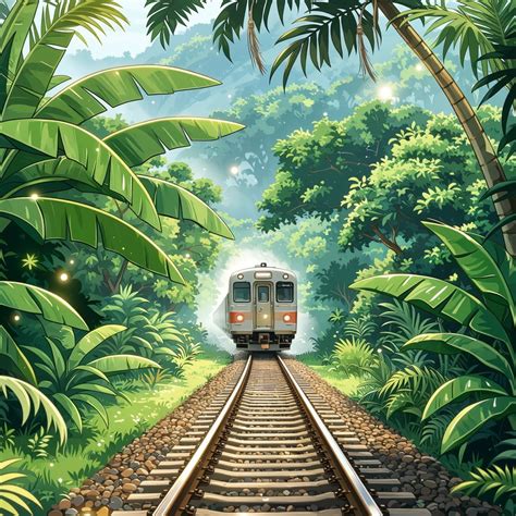 Free Tropical Railway Journey Image Train Railway Tracks Download