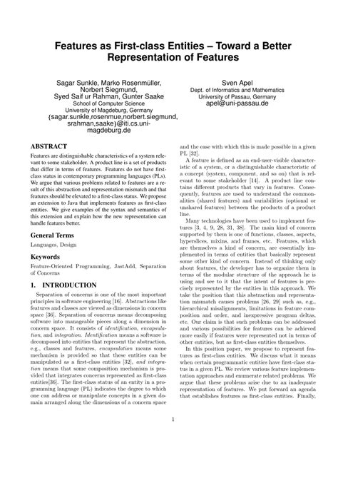 Pdf Features As First Class Entities Toward A Better Representation