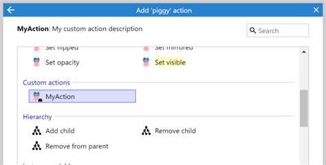 Custom Actions Construct 3 Documentation