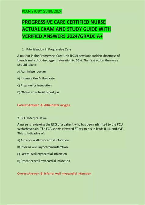 PCCN STUDY GUIDE PCCN Stuvia US
