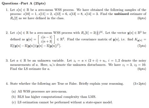 1 let s[n]∈r be a zero mean wss process we have