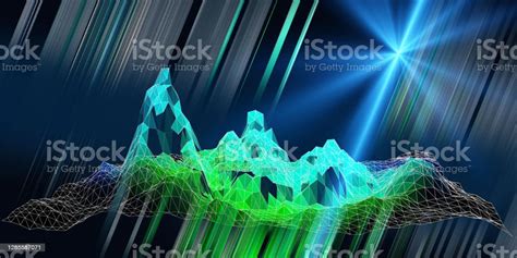 빅 데이터 다각형 파 알고리즘을 갖춘 추상기술 배경은 흐린 선으로 데이터를 분석합니다 양자 암호화 분석 알고리즘 데이터 비즈니스