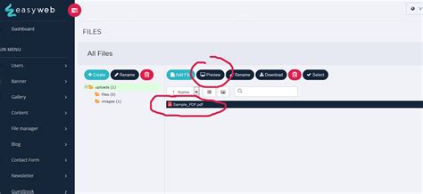 Easyweb Cms How To Upload Files Using File Manager Easyweb
