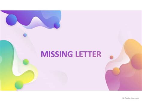 Missing Letter English Esl Powerpoints