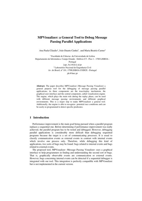 Pdf Mpvisualizer A General Tool To Debug Message Passing Parallel