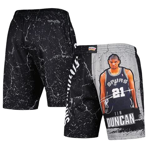 Mitchell Ness Tim Duncan San Antonio Spurs Hardwood Classics Player Burst Shorts Academy