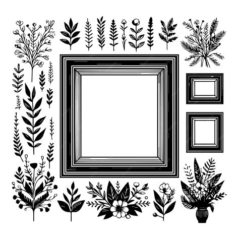 Simple Frame Vector With Floral Design Premium Ai Generated Vector
