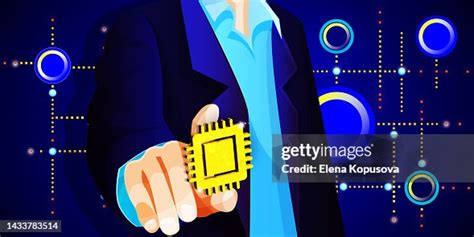 Nanotechnology Concept In Realistic Style Young Man In A Business Suit