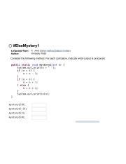 Class Coding Practice.png - O ifElseMystery1 Language/Type: é Java if/else method basics mystery ...