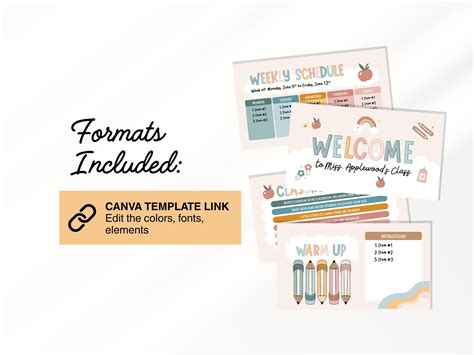 Editable Classroom Slides Template Canva Class Daily Slides Teaching