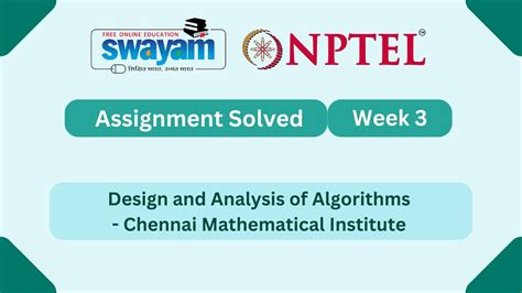 design and analysis of algorithms week 3 nptel answers 2025 nptel nptel2025 myswayam youtube