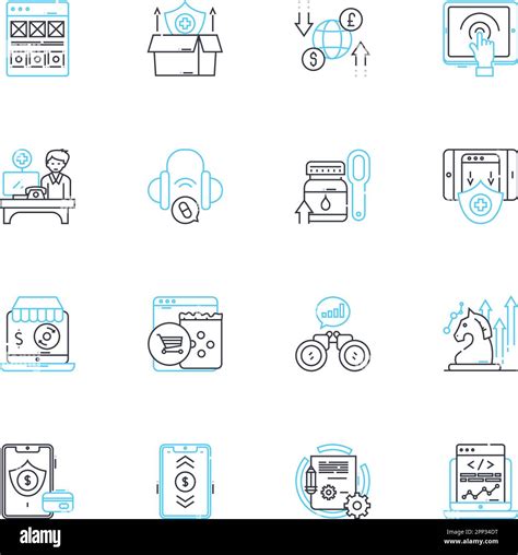 Electronic Retail Linear Icons Set Gadgets Devices Technology Digital Appliances Computers