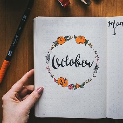 An Open Notebook With The Word October Written In It