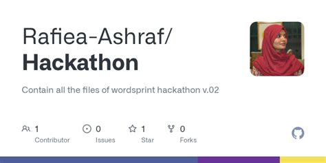 Rafiea Ashraf On Linkedin Github Rafiea Ashrafhackathon Contain