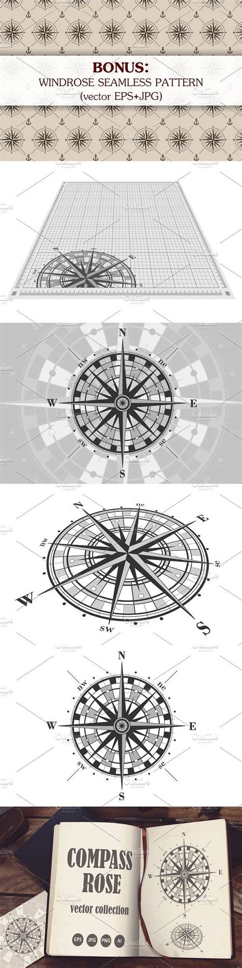 Compass Rose Vector Set