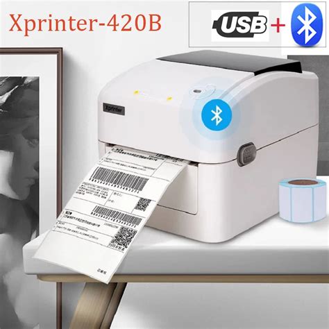 Xprinter 4 인치 열전사 라벨 프린터 배송 라벨 바코드 스티커 기계 420b Usb 블루투스 와이파이 인쇄