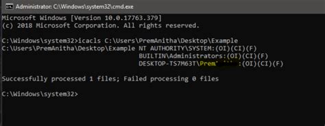 how to find folder ownership on windows 10 using command prompt